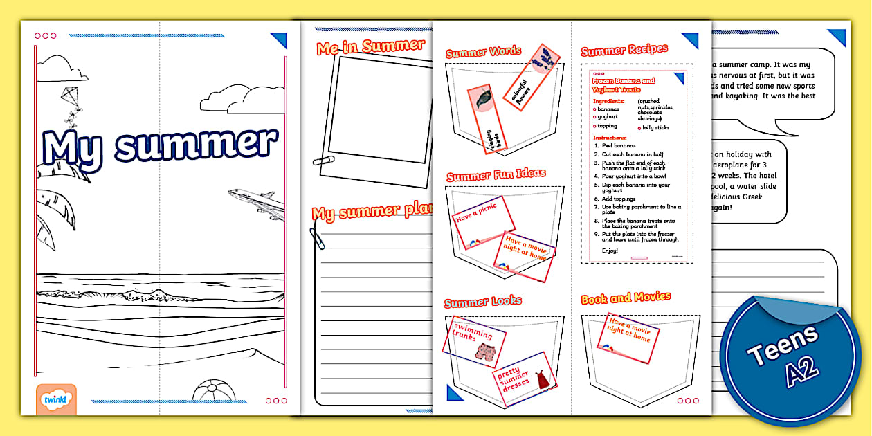 ESL My Summer Lapbook [Teens, A2] (teacher made) - Twinkl