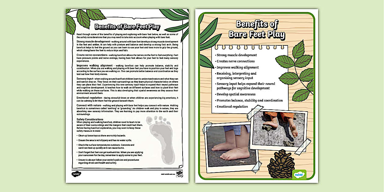Benefits of Bare Feet Play (Teacher-Made) - Twinkl