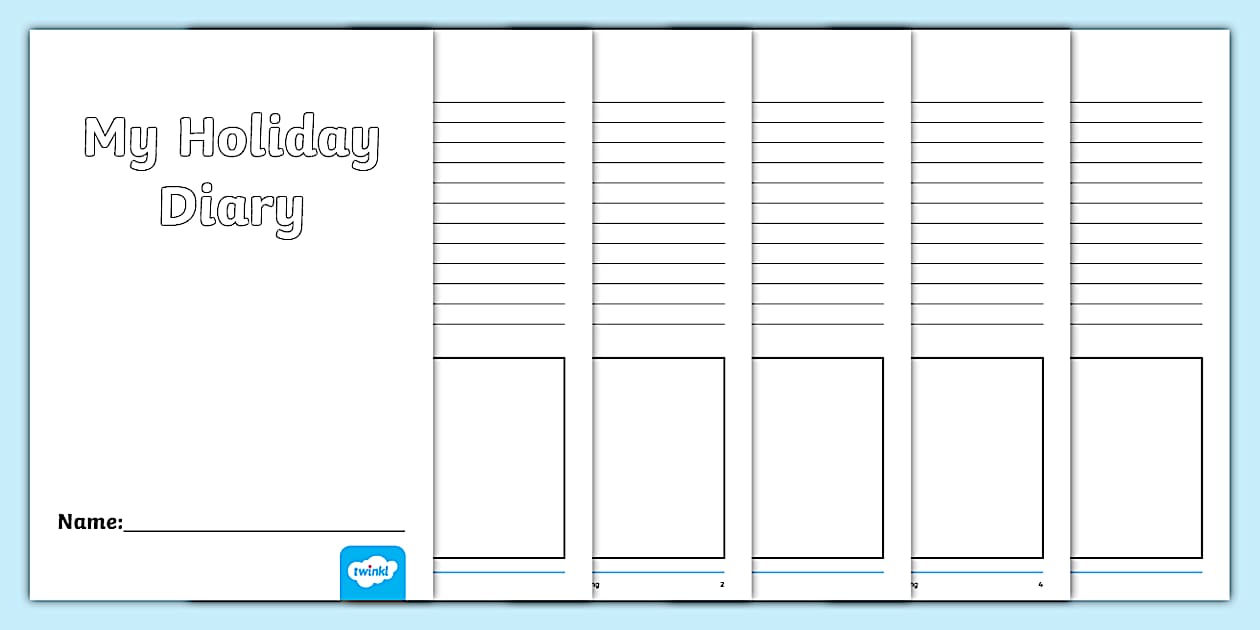 My Holiday 6 Week Diary Writing Frame (Hecho por educadores)