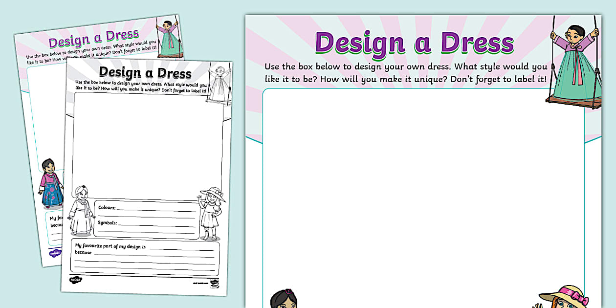 Design a Dress Worksheet (teacher made) - Twinkl