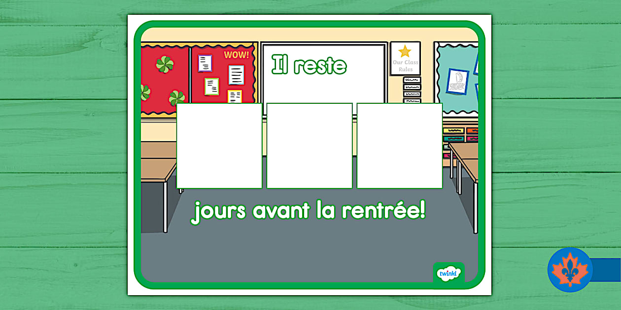 Back to School Countdown French (professor feito) - Twinkl