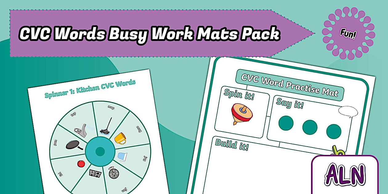 CVC Words: Busy Work Mats Pack