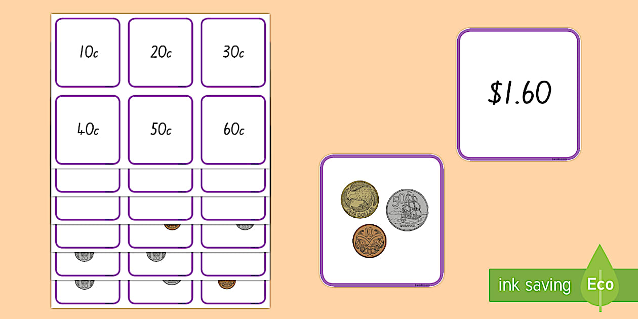 Money (to $2- Mixed coins) Matching Cards (teacher made)