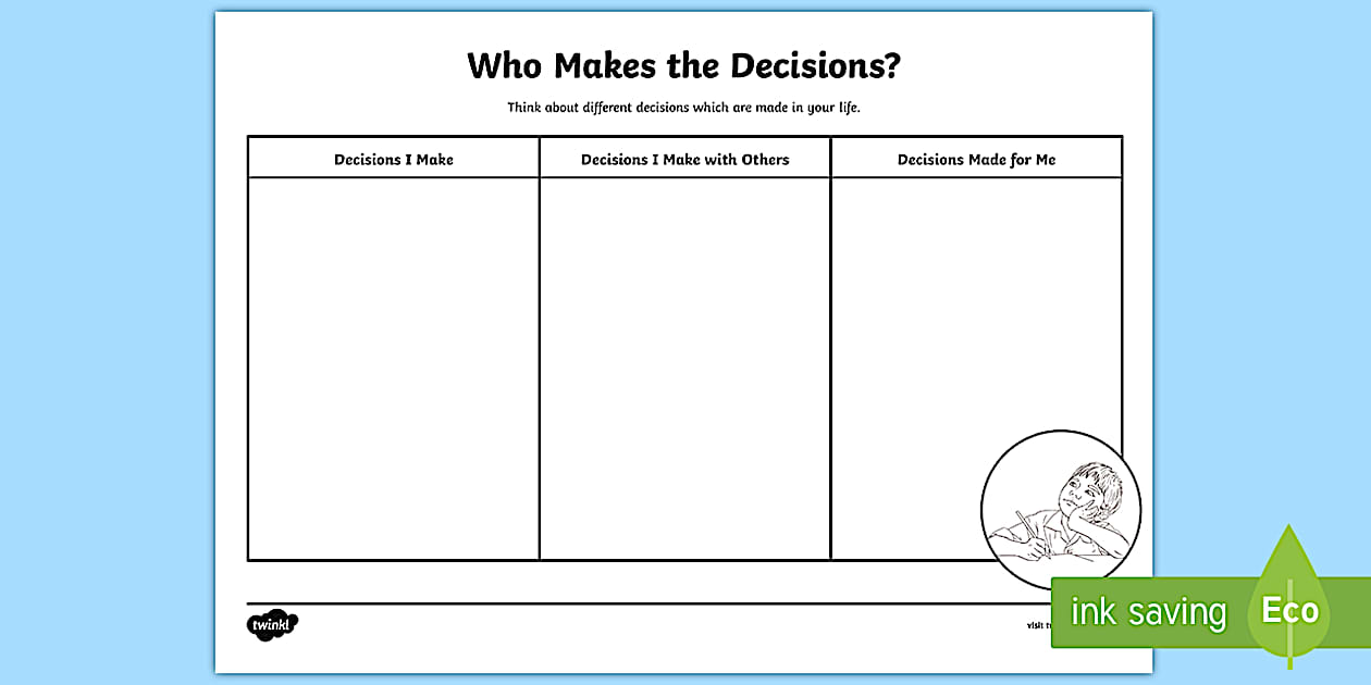Who Makes the Decisions Worksheet - Twinkl