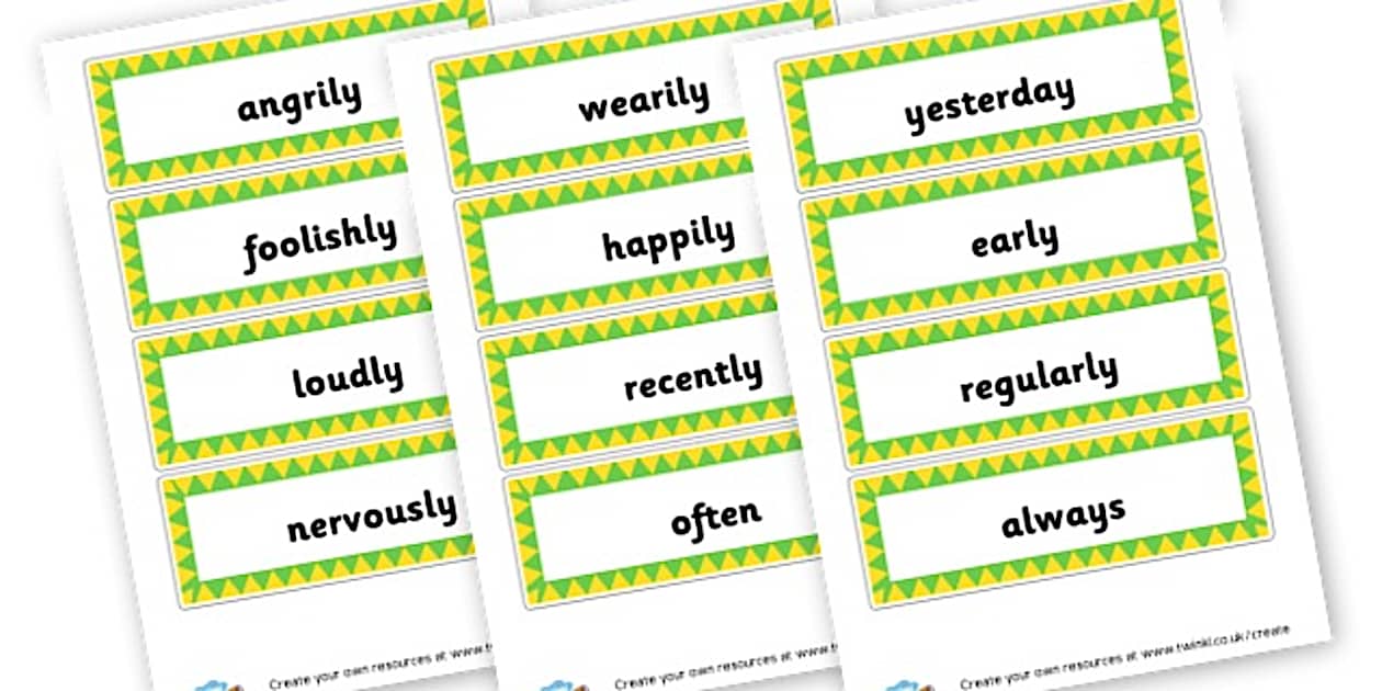 Mixed Adverbs Cards (teacher made) - Twinkl