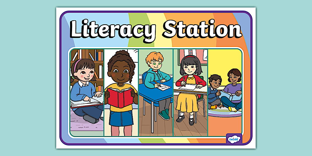 Literacy Station Display Poster (teacher made) - Twinkl