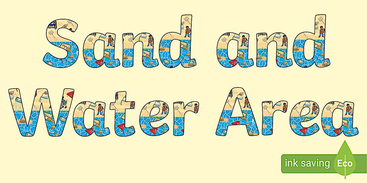 Sand and Water Display Lettering - Twinkl - EYFS - Twinkl