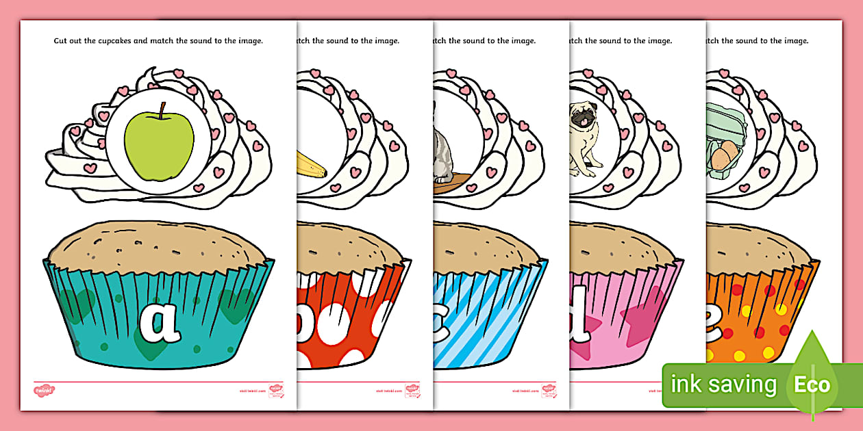Cursive Match the Alphabet on Multicolour Cupcakes - Twinkl