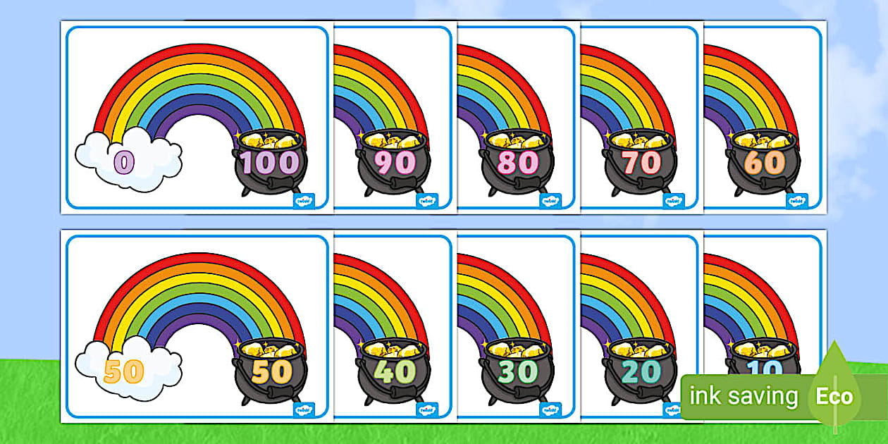 👉 * NEW * Rainbow and Pot of Gold Number Bonds to 100 Display Posters