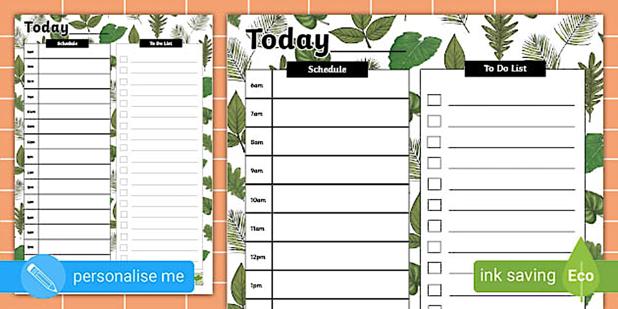 Leaf Theme Daily Schedule (teacher made) - Twinkl