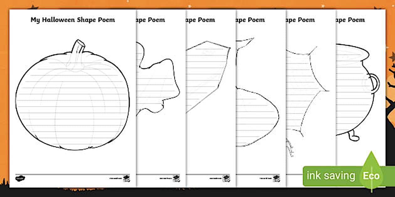 Halloween Shape Poetry Templates | NZ Primary | Twinkl