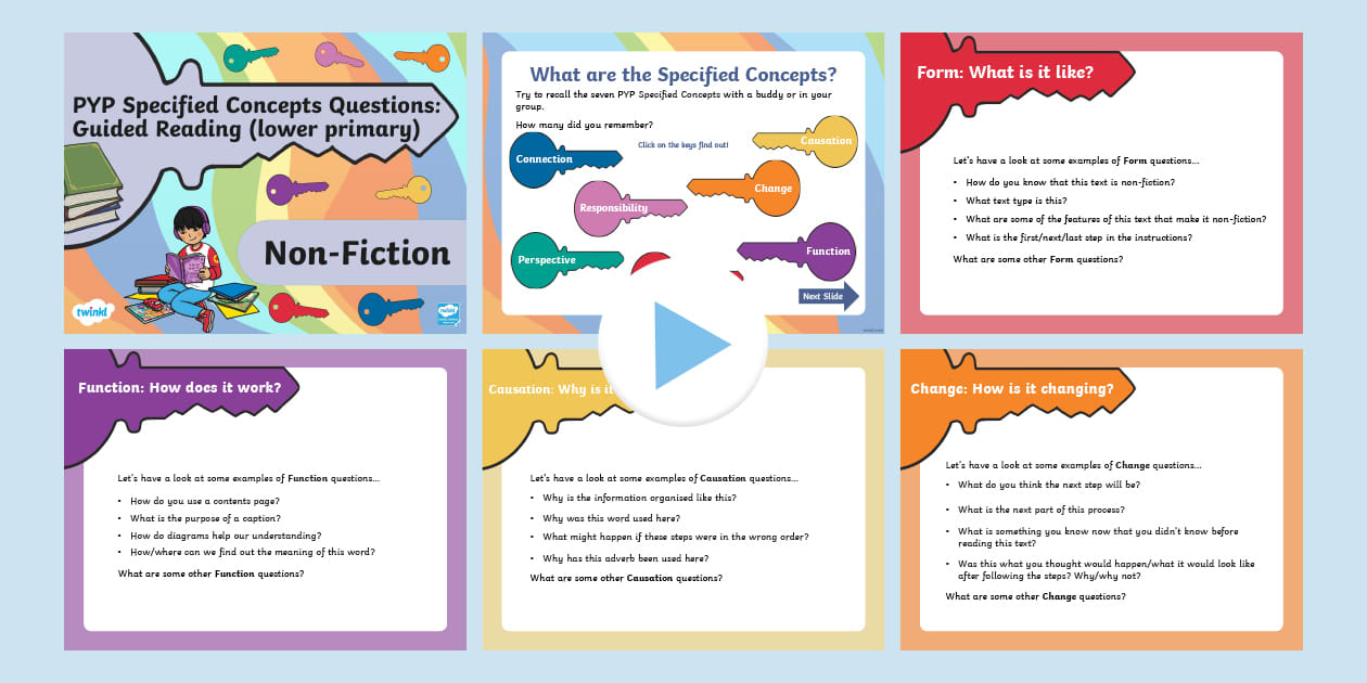Lower Primary PYP Concept Questions: Reading non-fiction PPT