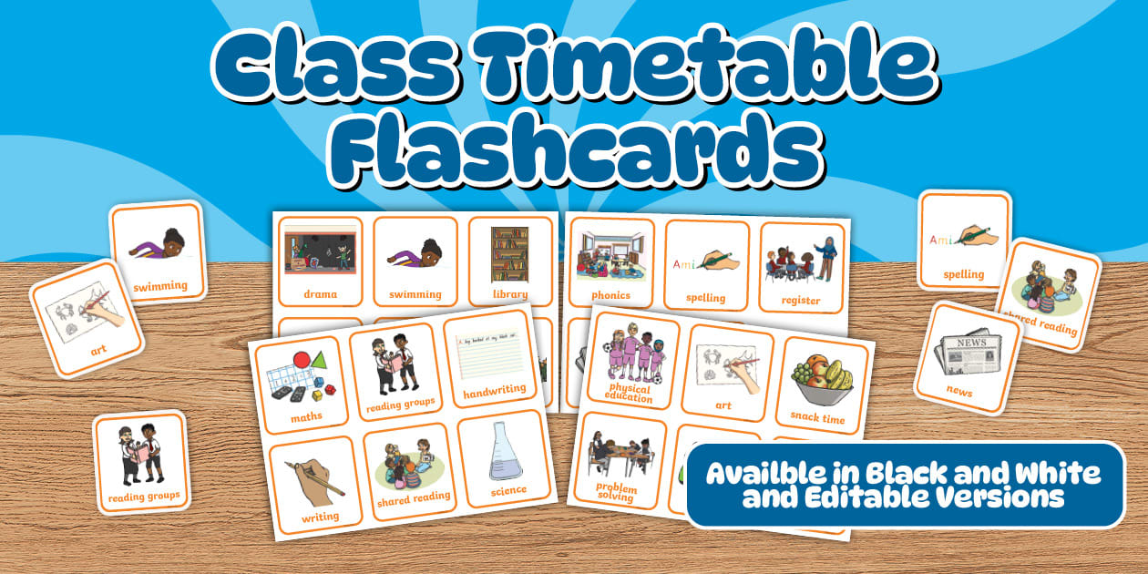 Class Timetable Flashcards - Class Timetable