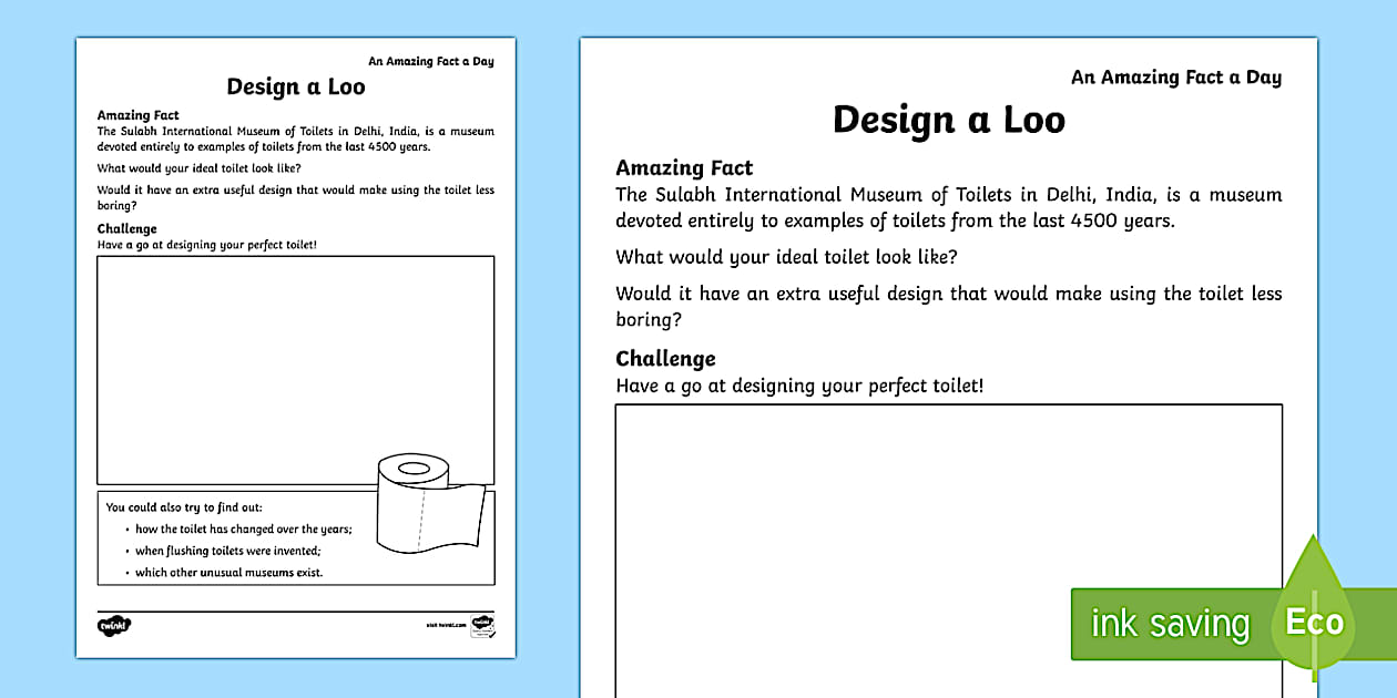 Design a Loo Worksheet / Worksheet (teacher made) - Twinkl