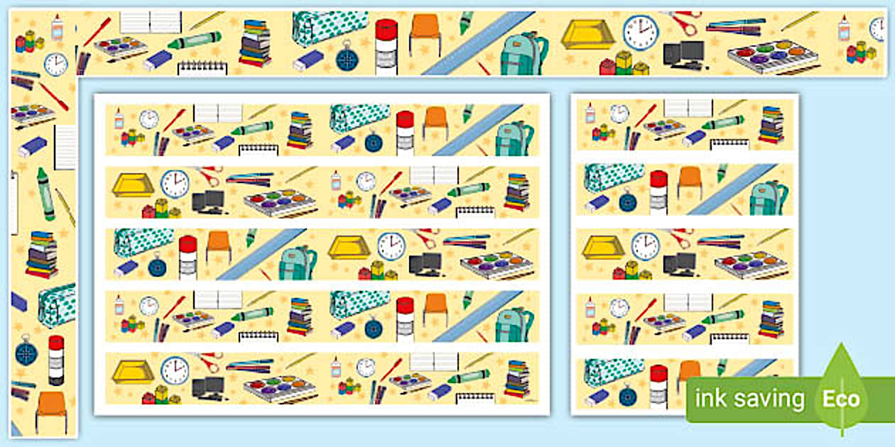 👉 Classroom Objects Display Borders - (teacher made)