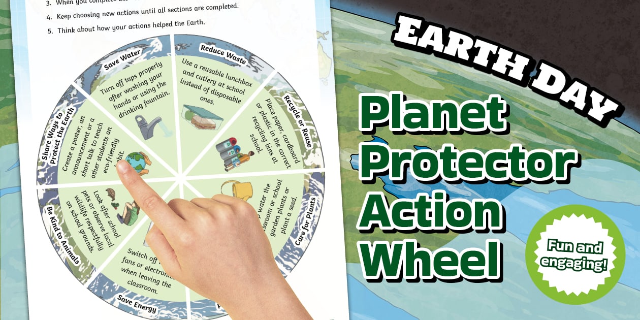 Twinkl Australia Earth Day Action Wheel for 3-6