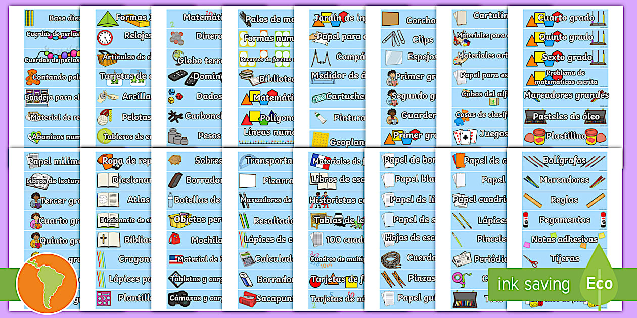 Etiquetas: Objetos del salón de clases - Twinkl