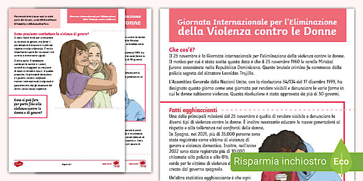 Giornata contro la violenza sulle donne scuola primaria