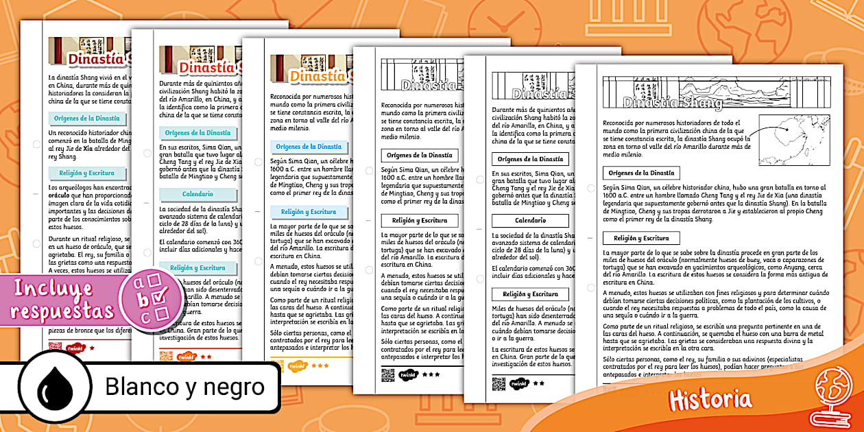 Comprensión Lectora | Dinastía Shang | Historia
