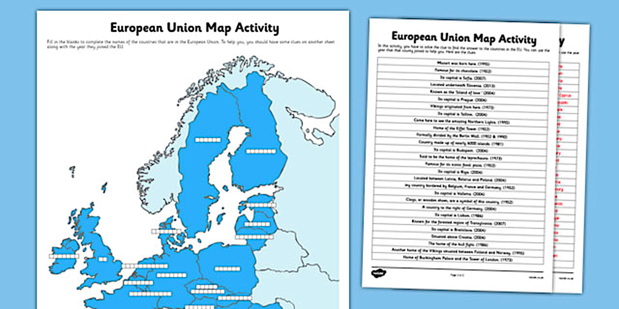 European Union Map Activity (Teacher-Made) - Twinkl