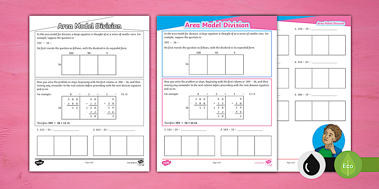 Area Model Division of 3 Digit Numbers by 2 Digit Numbers