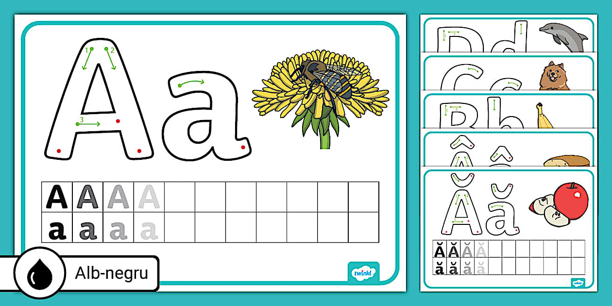 Trasarea literelor de tipar A–Z format mare Șervete de masă