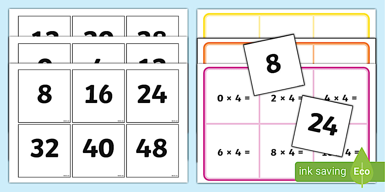4 Times Table Bingo - Twinkl - KS2 (teacher made) - Twinkl
