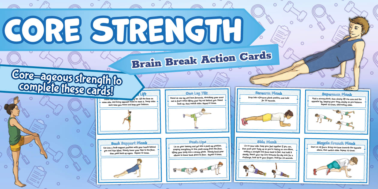 Core Strength Brain Break Action Cards