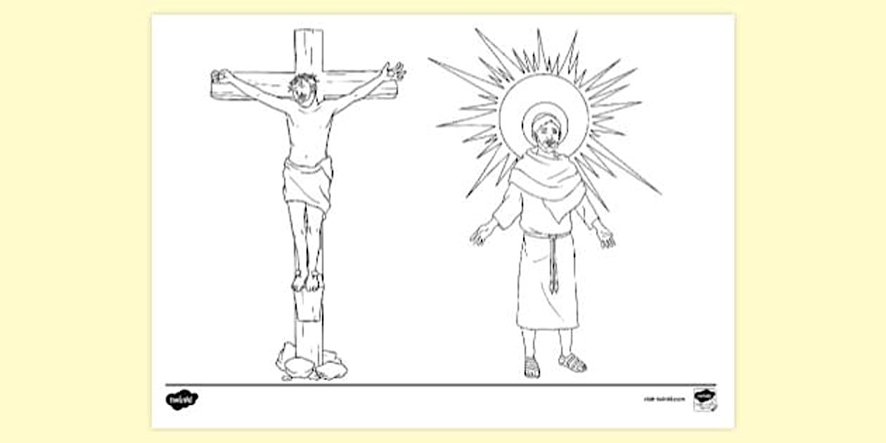 Crucifixion and Resurrection of Jesus Colouring Page