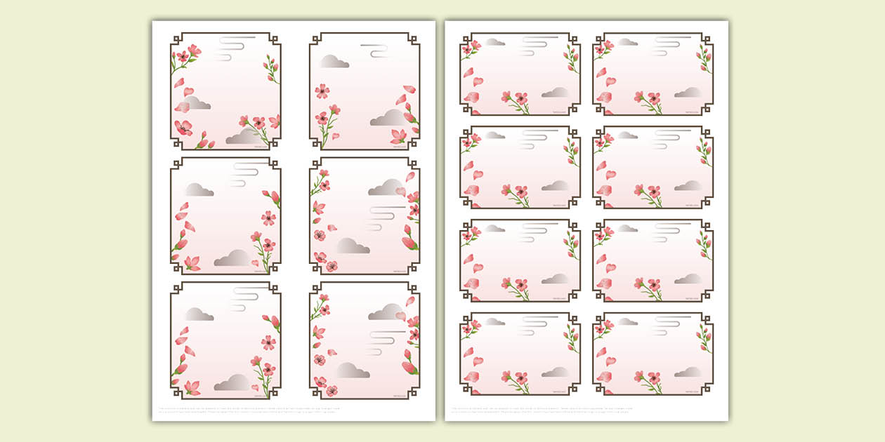 Sakura-Themed Editable Name Peg Labels - Twinkl