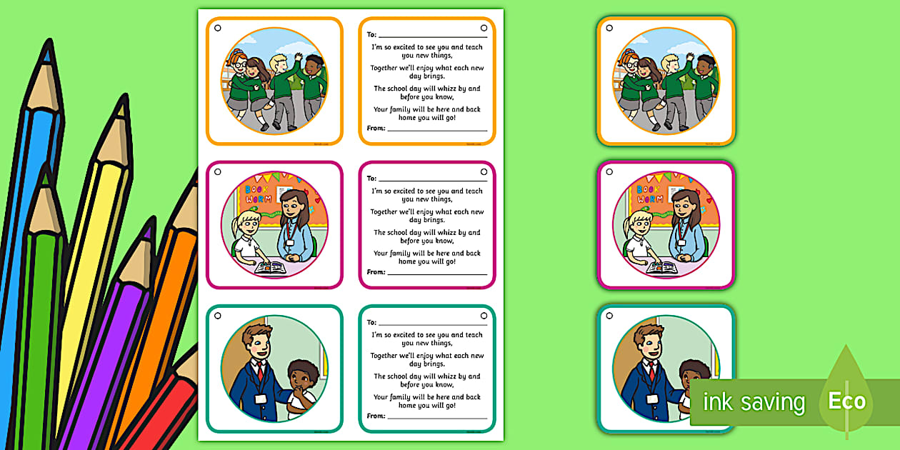 Transition Poem Gift Tag Teacher to Child - Twinkl
