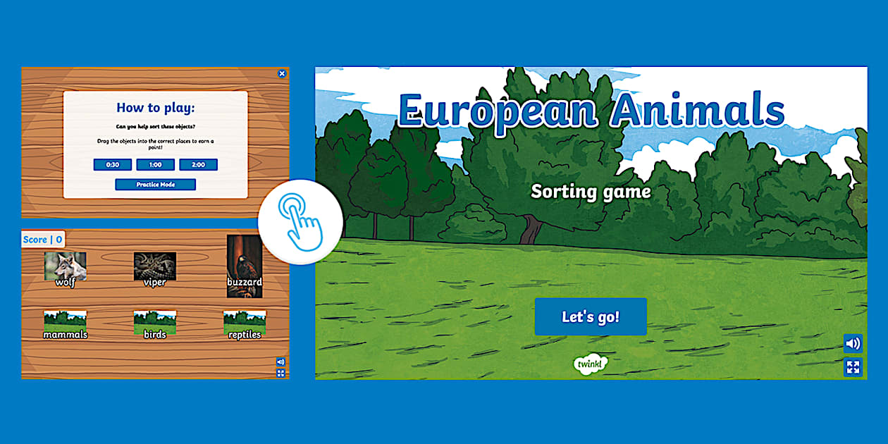 European Animals Interactive Sorting Activity (teacher made)