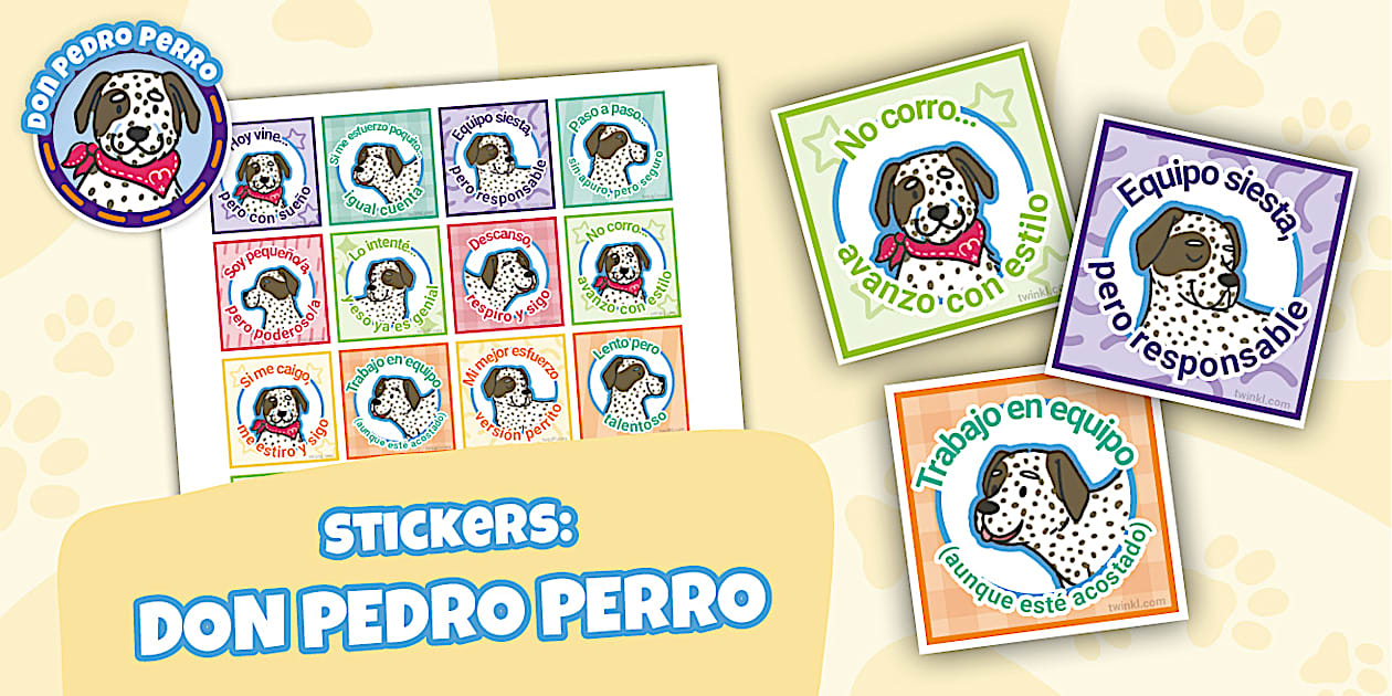 Stickers motivacionales Pedro Perro | Retroalimentación positiva
