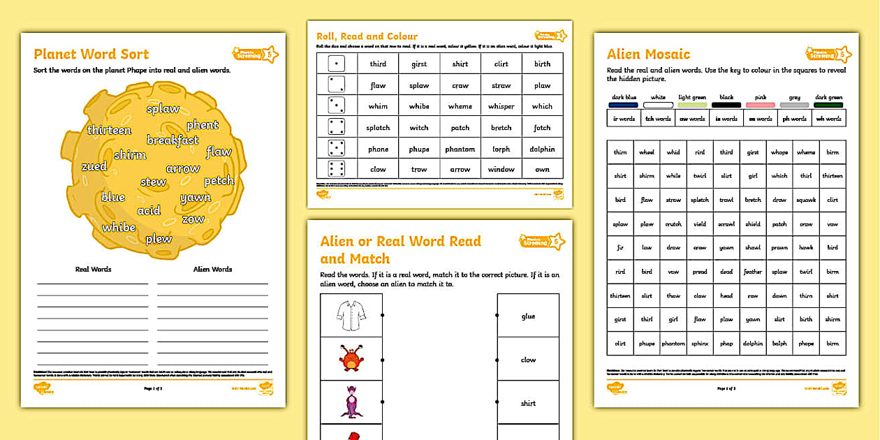 Level 5 Set 2 Phonics Screening Check Independent Activity Pack