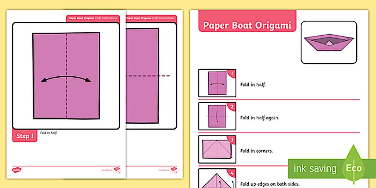 Paper Boat Instructions - Origami Craft - Teaching Resource