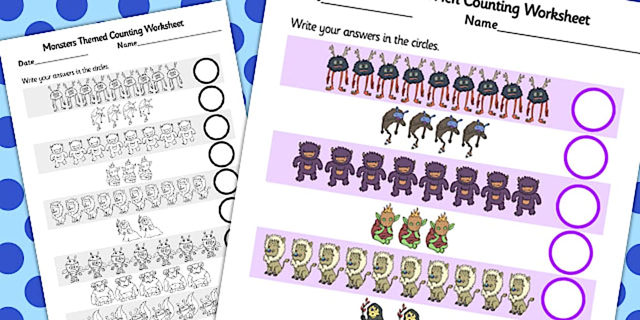 Monster Themed Counting Sheet (teacher made) - Twinkl