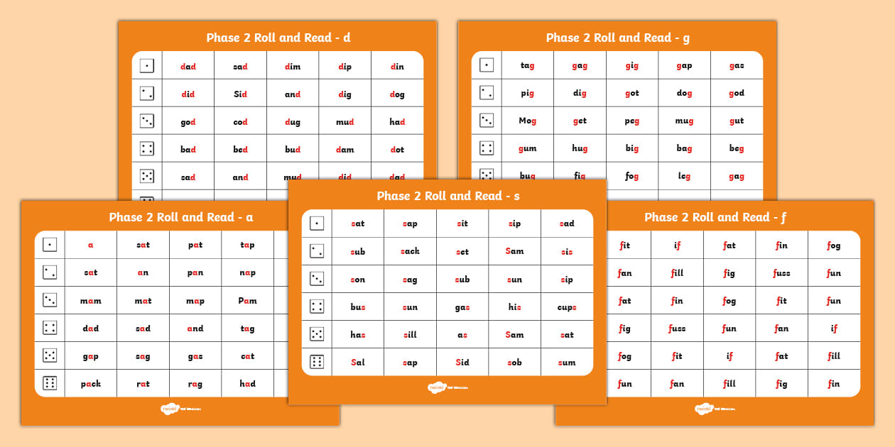 Phase 2 Roll and Read Pack (teacher made) - Twinkl