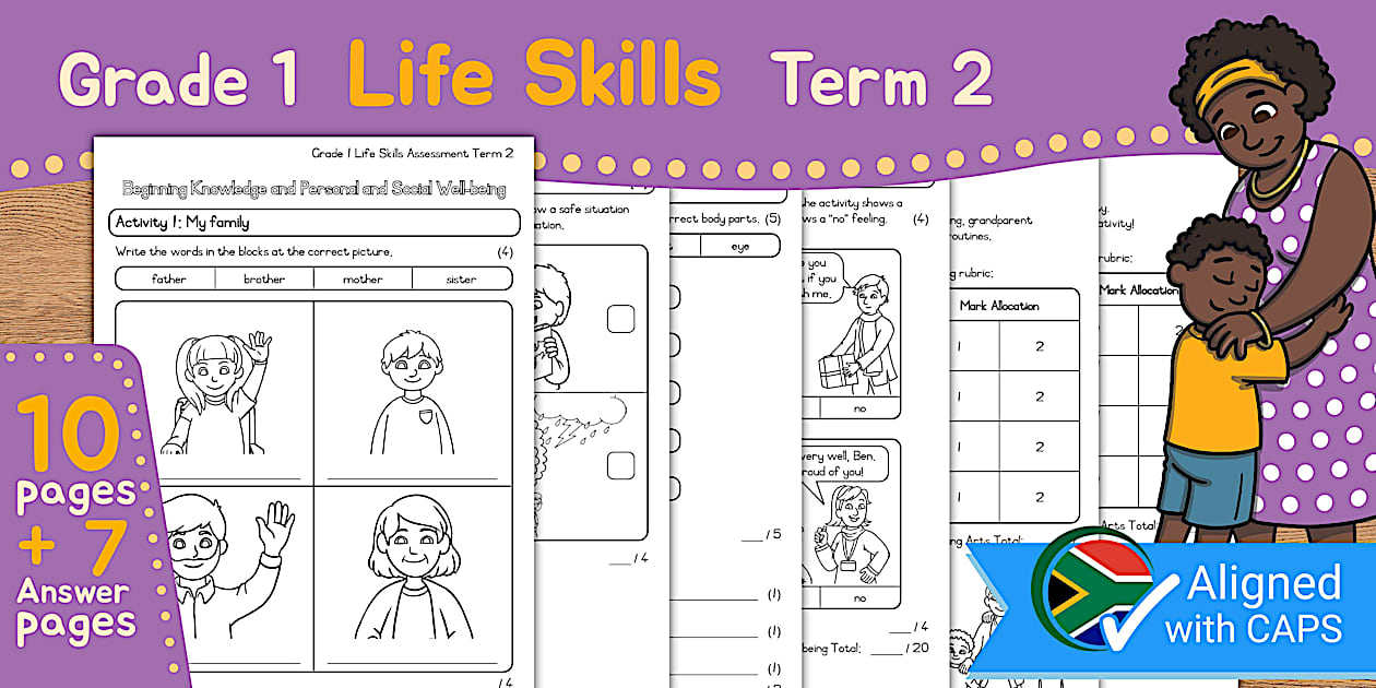 Grade 1 Life Skills Term 2 - Assessment and Memorandum