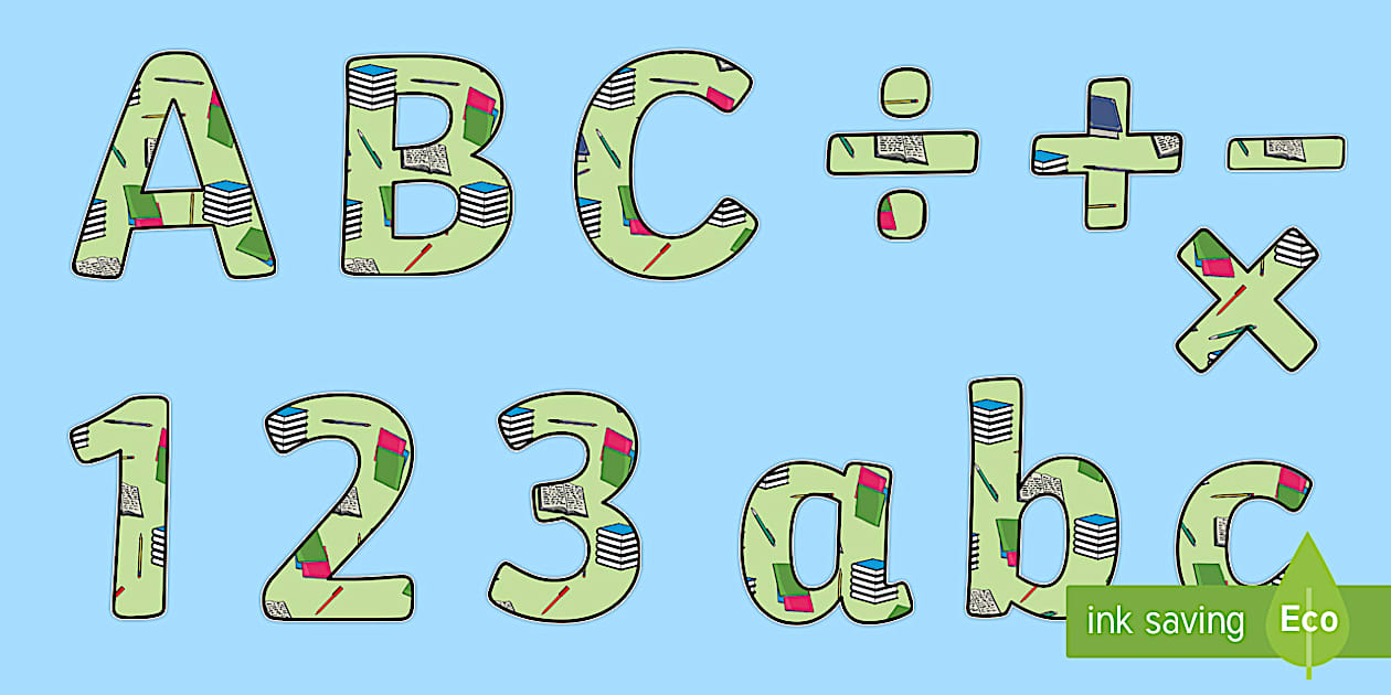 Writing Center Bulletin Board Letters and Numbers Pack