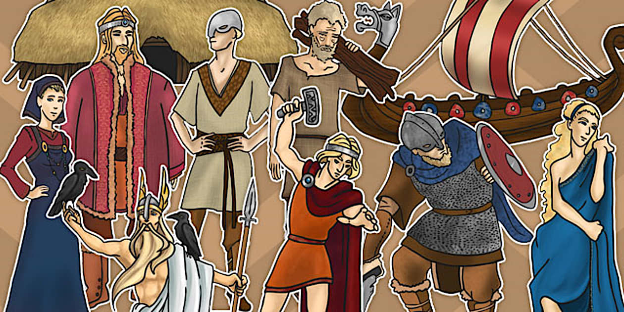 Vikings Large Display Cut Out Pack (teacher made) - Twinkl
