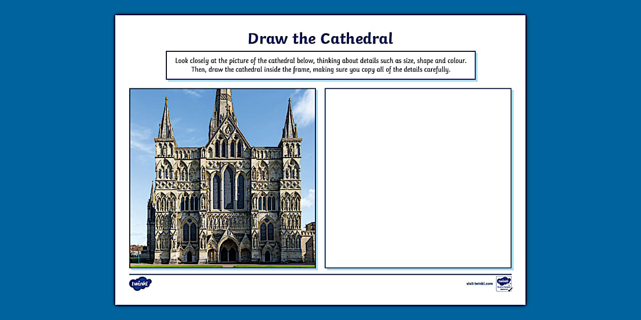 Cathedral Drawing Art Activity (teacher made) - Twinkl