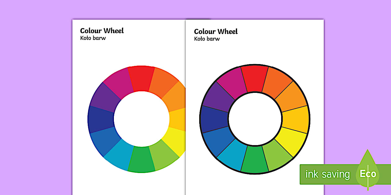 Black and White Colour Wheel English/Polish (teacher made)