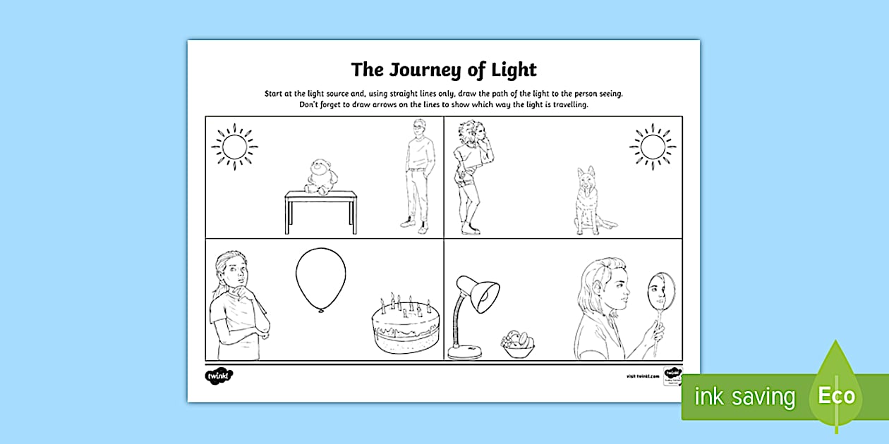 Y6 Light: The Journey of Light Worksheet (teacher made)