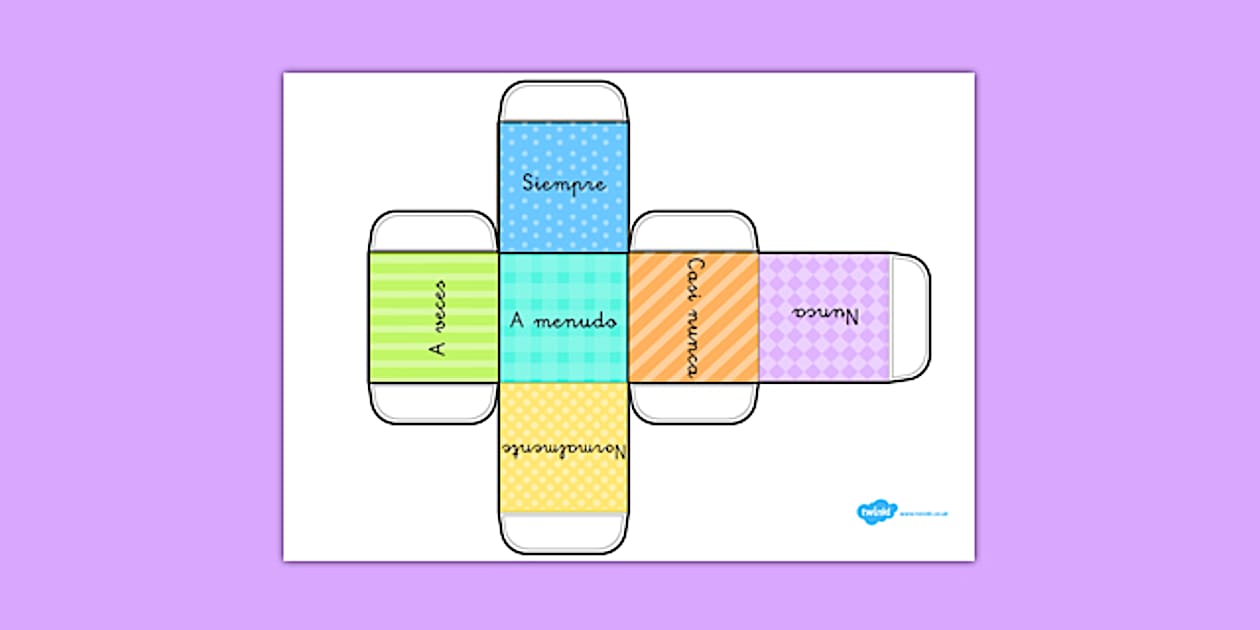 Plantilla: Dado de adverbios de frecuencia (teacher made)