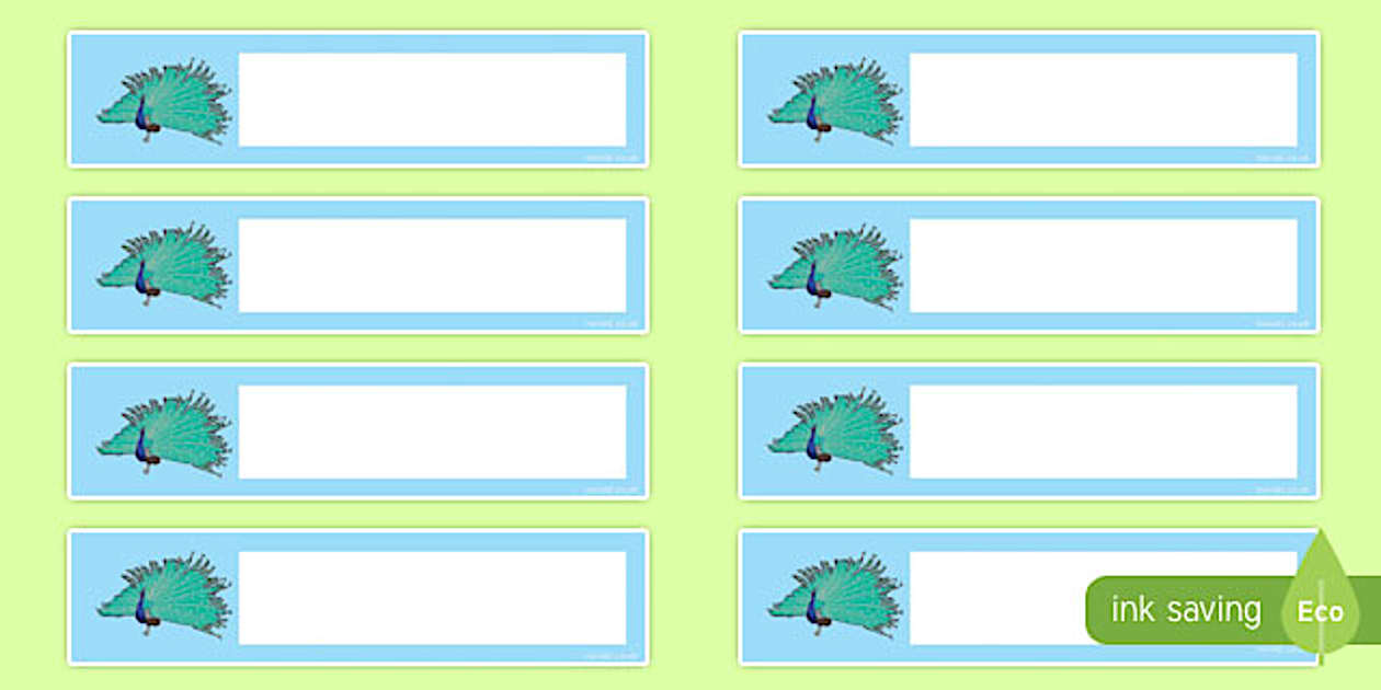 👉 Peacock Editable Resource Labels - Twinkl