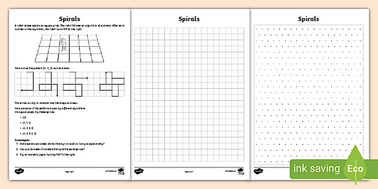 Spirals Maths Investigation Worksheet / Worksheet - Twinkl