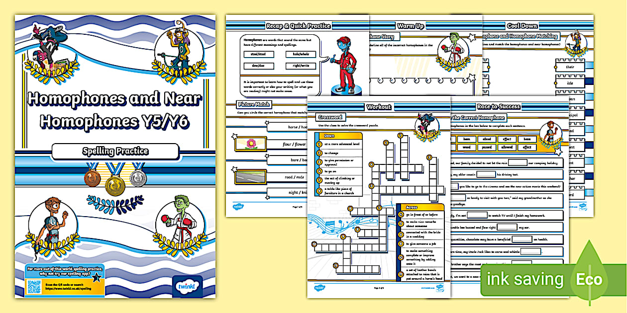 Homophones and Near Homophones Y5/Y6 Spelling Booklet