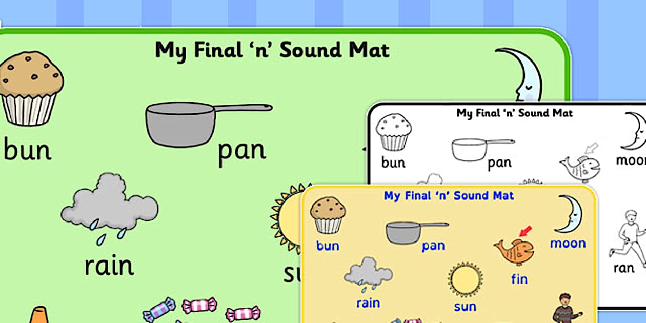 Final 'N' Sound Word Mat 2 (teacher made) - Twinkl