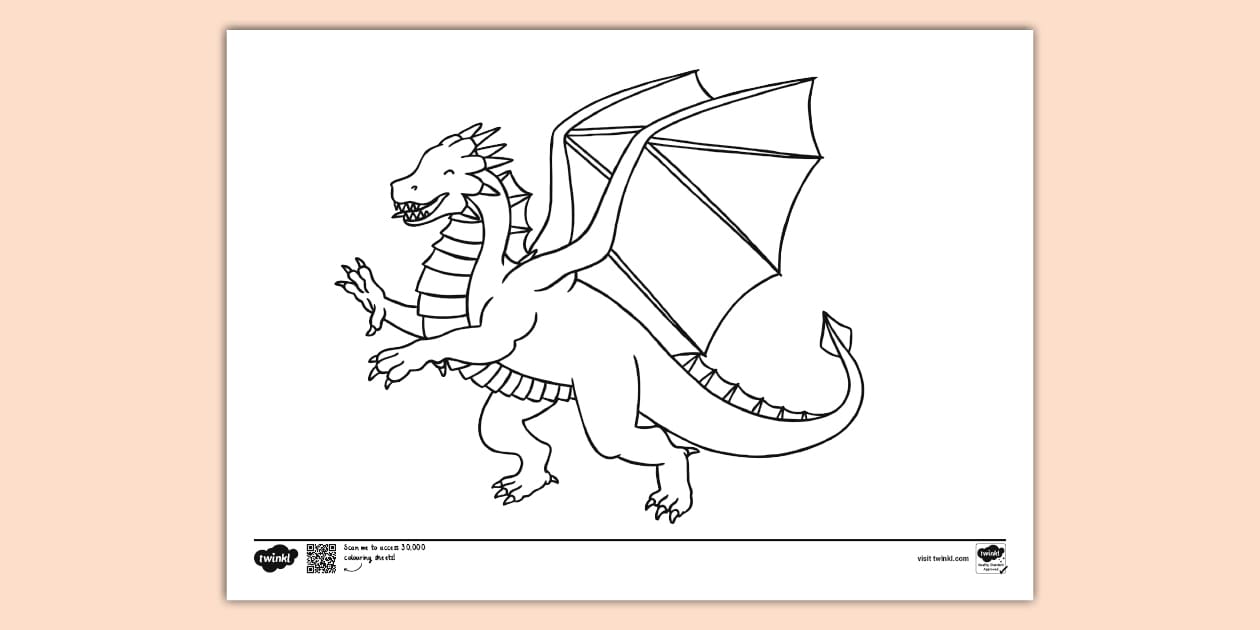 Dragon Colouring | Colouring Sheets (teacher made) - Twinkl