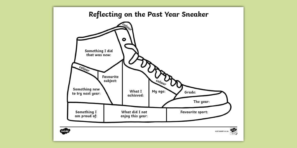 Reflecting on the Year Sneaker (teacher made) - Twinkl